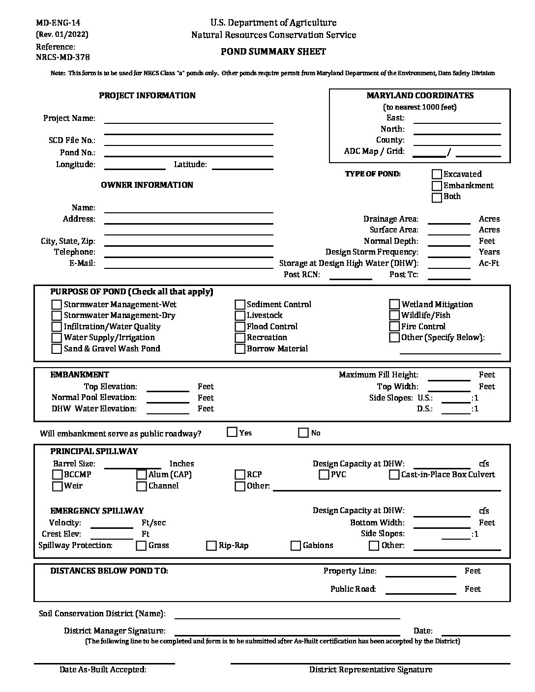 MD-ENG-14_Pond_Summary_Sheet_Rev._01.22 - Prince George's Soil ...