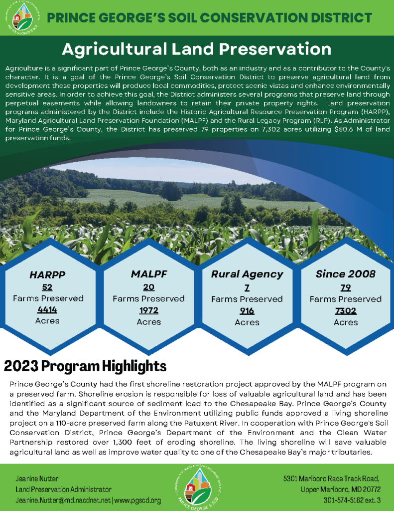 2023 Land Preservation Highlights - Prince George's Soil Conservation ...